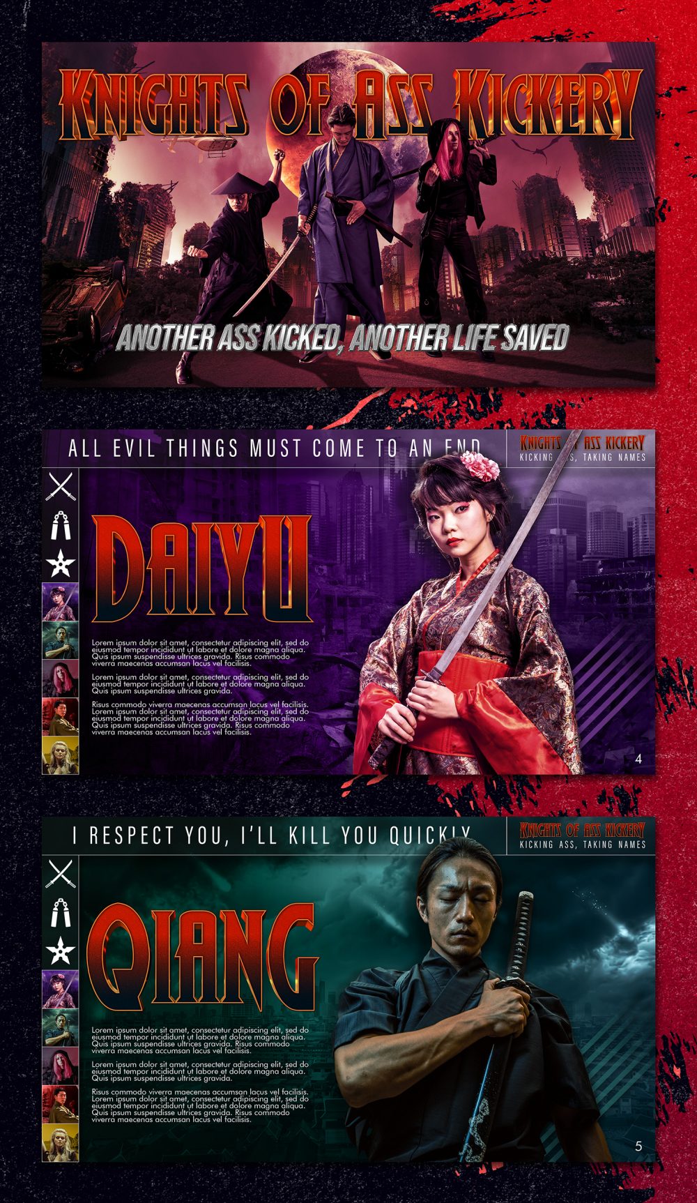 KNIGHTS OF ASS KICKERY - FILM PITCH DECK — Vicious & Co